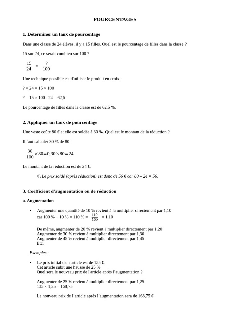 01 - Pourcentages | PDF