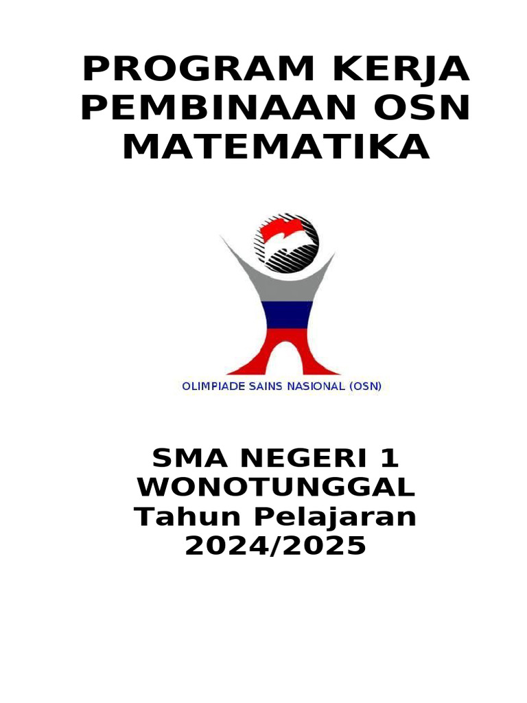 Program Kerja Pembinaan Osn Matematika | PDF