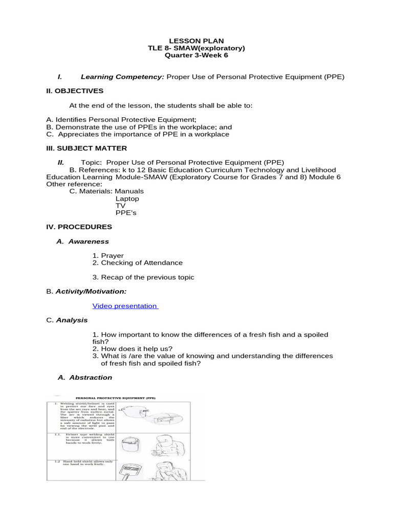 Lesson Plan SMAW 8 - Q3 - CO1 | PDF