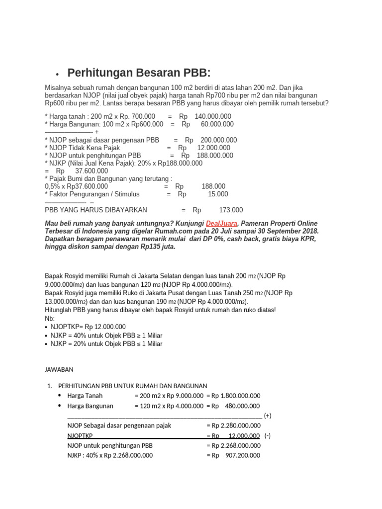 Perhitungan Besaran PBB | PDF