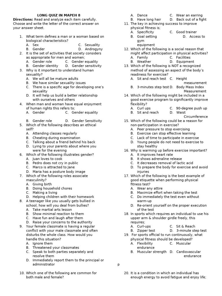 Long Quiz Q1 | PDF