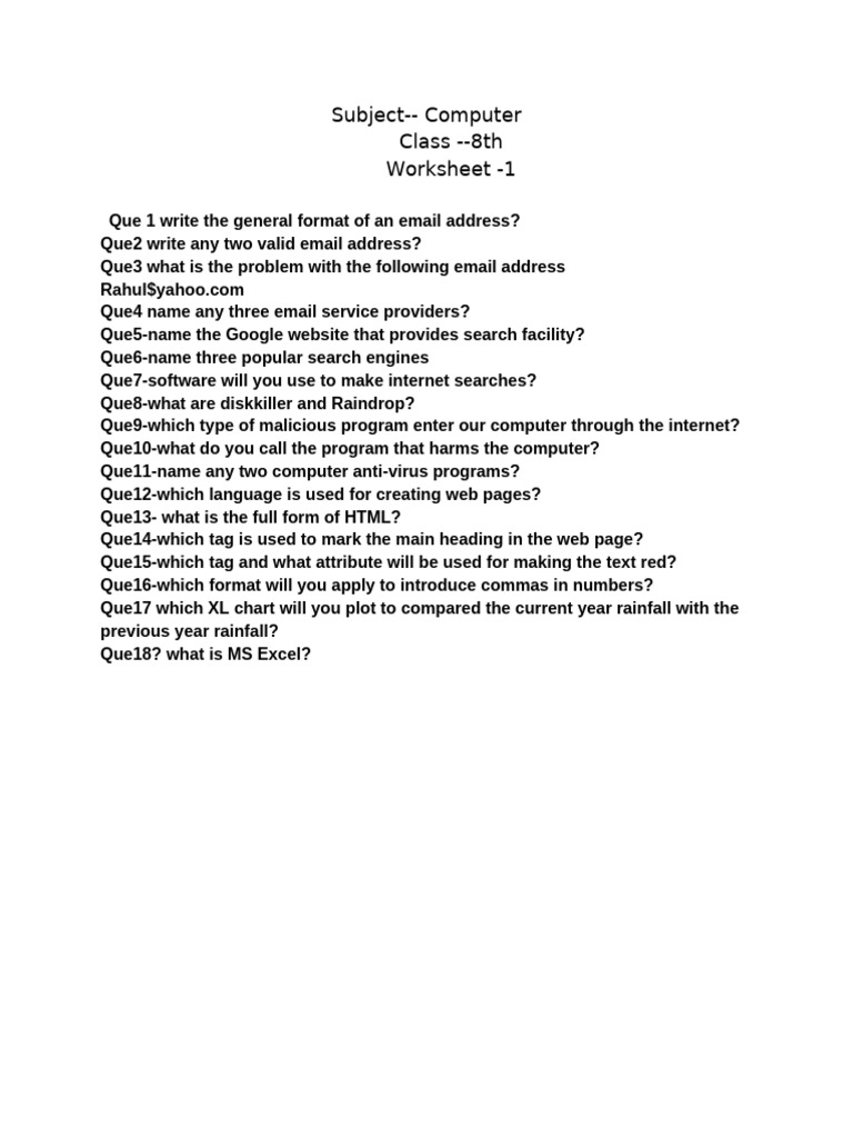 Class 8 Computer | PDF | Computers