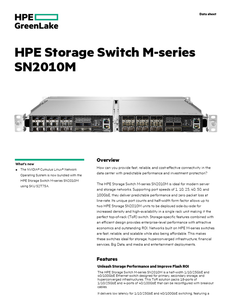 HPE Storage Switch M-series SN2010M-簡規 | PDF | Computer Network | Business