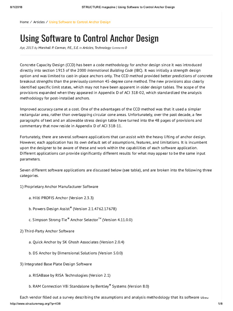 Using Software To Control Anchor Design | PDF | Teaching Methods ...