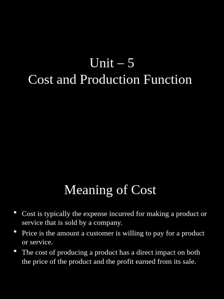 Unit - 5 - Cost | PDF