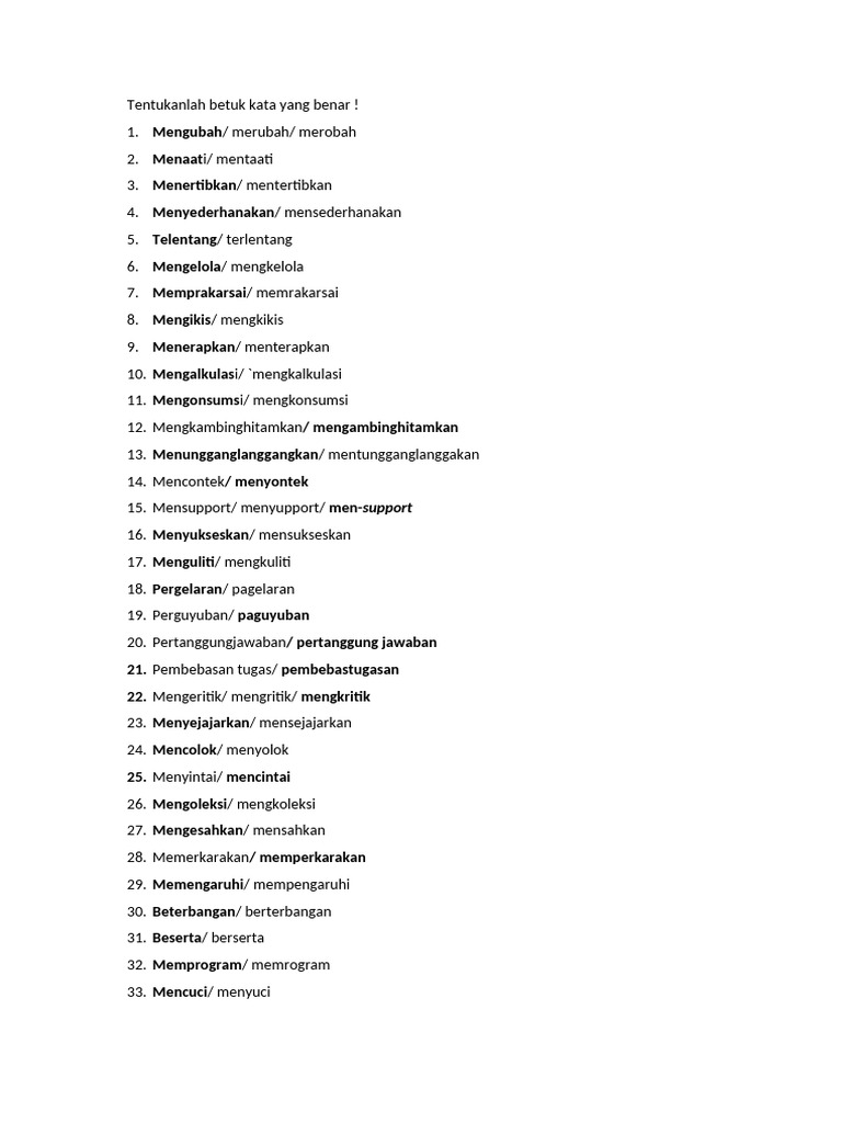 TUGAS B. INDO (KATA DAN EJAAN) Rahmi Nursyahbani 1192010124 MPI 2C | PDF