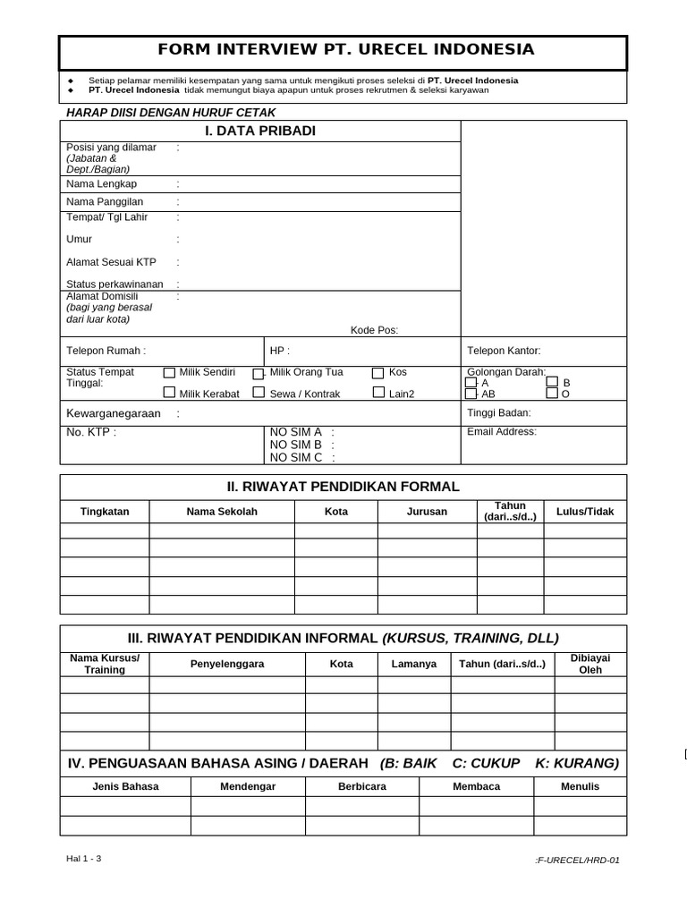 Form Interview | PDF