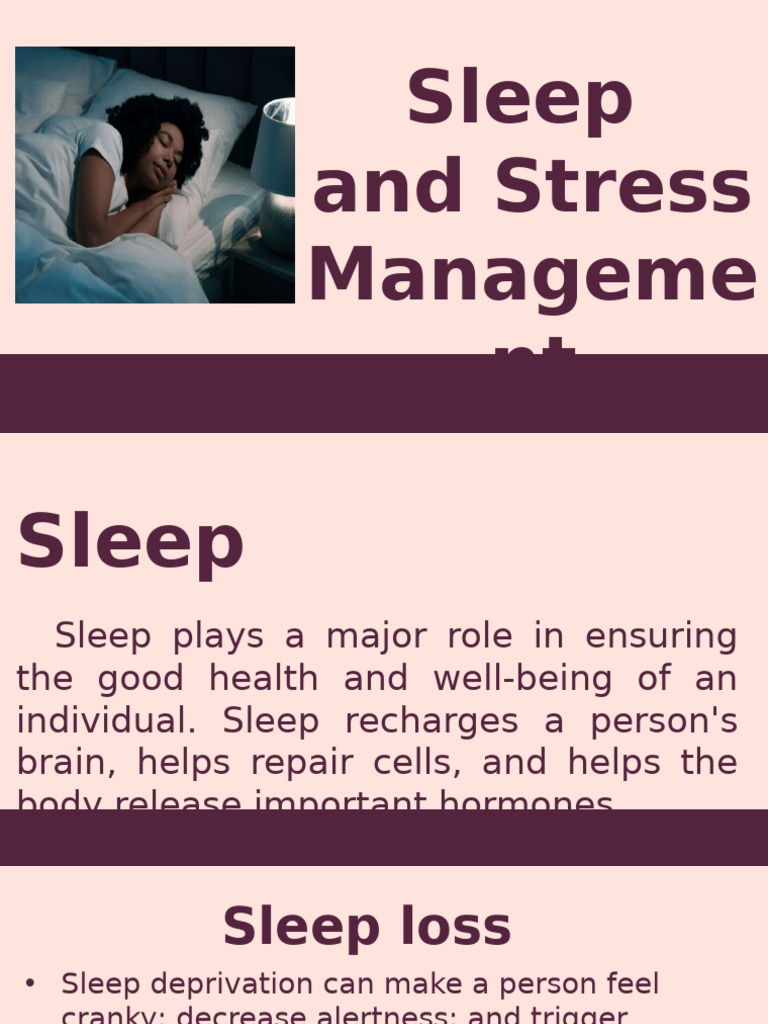 LESSON 3 Sleep and Stress Management | PDF