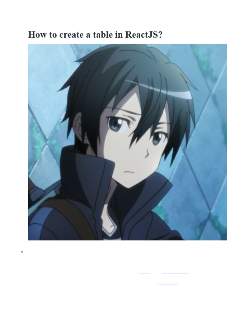 How To Create A Table in ReactJS | PDF | Java Script | Computing