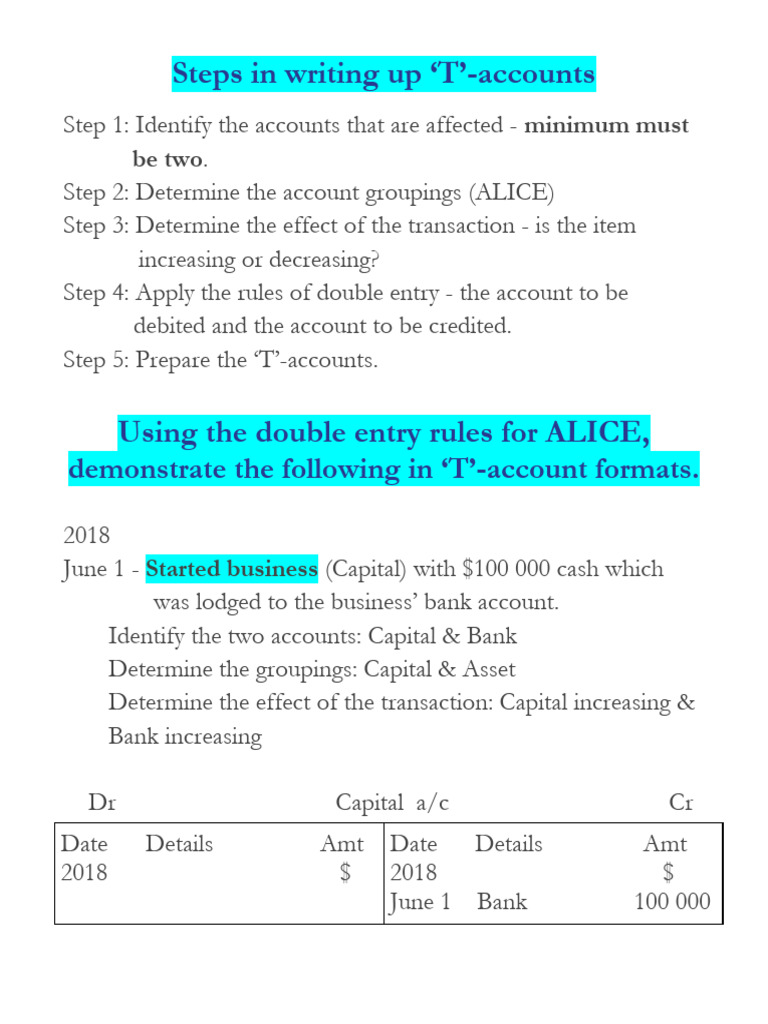 'T'-Accounts | PDF