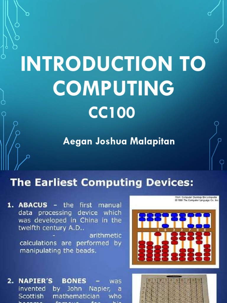 CC100 Intro To Comp | PDF