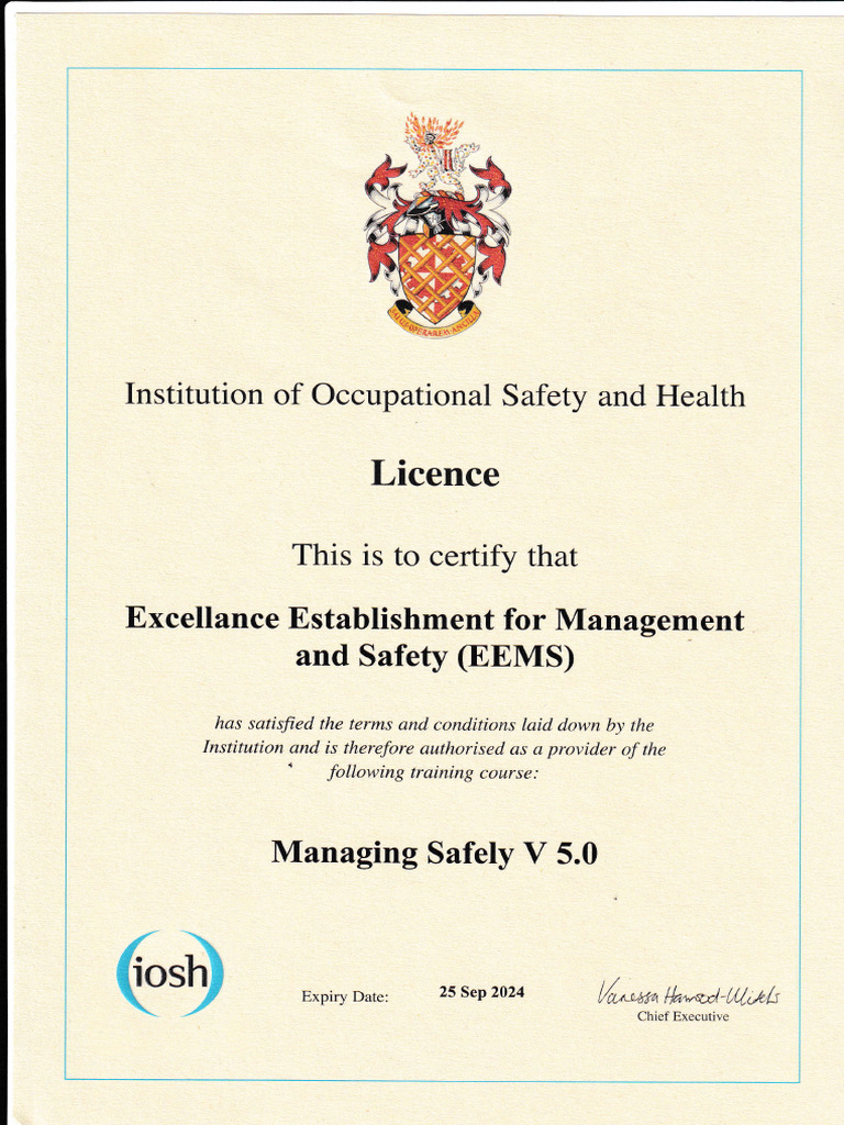 IOSH MS Licence 2024 - 20231015 - 0001 | PDF
