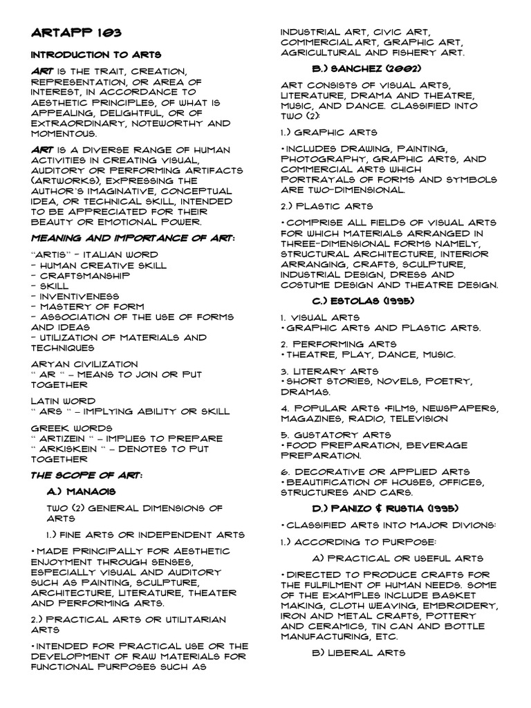 ARTAPP 103 REVIEWER | PDF