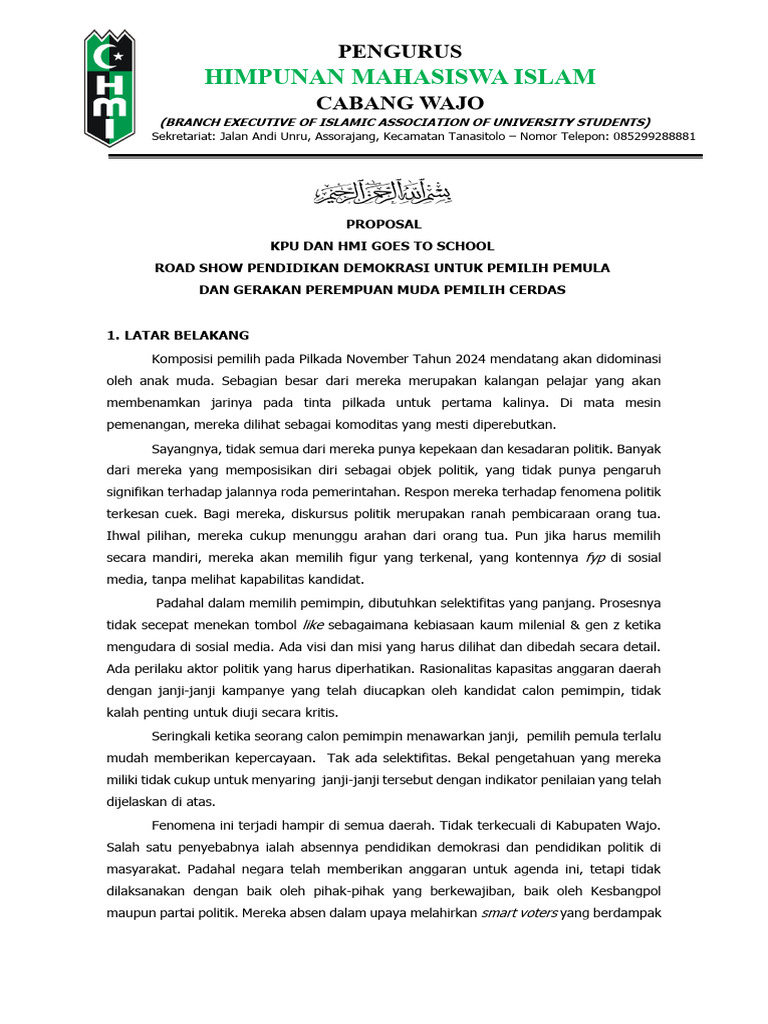 Proposal Roadshow Go To School | PDF