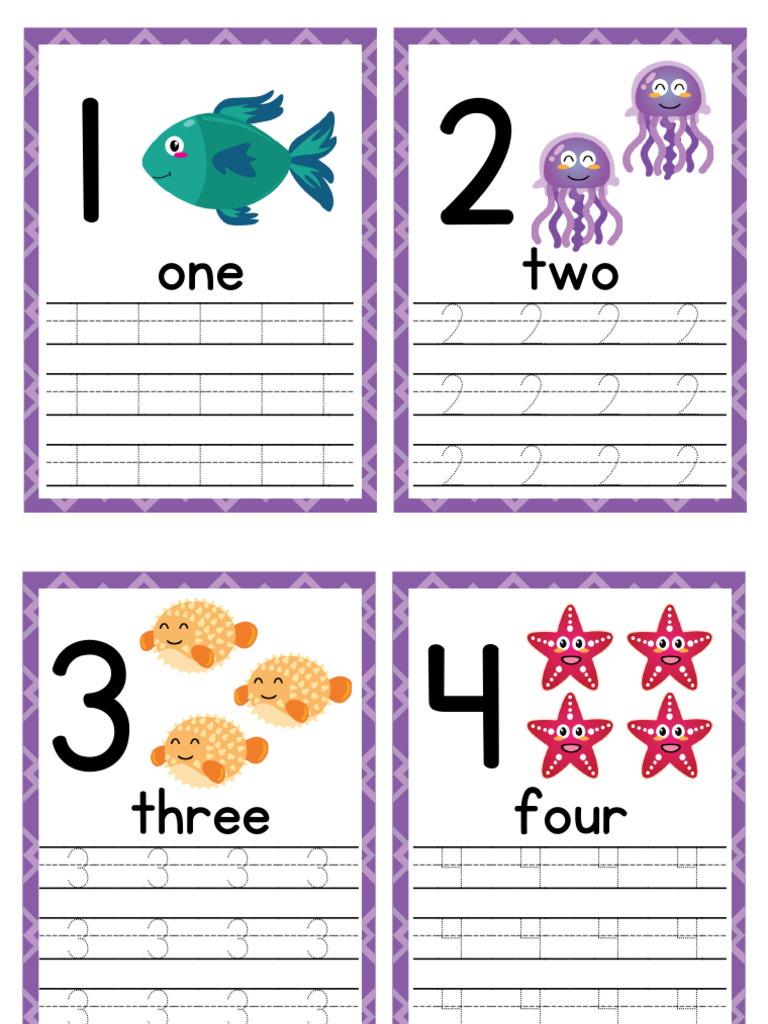 Tracing Numbers 1-10 Kindergarten Math Flashcards For Kids | PDF