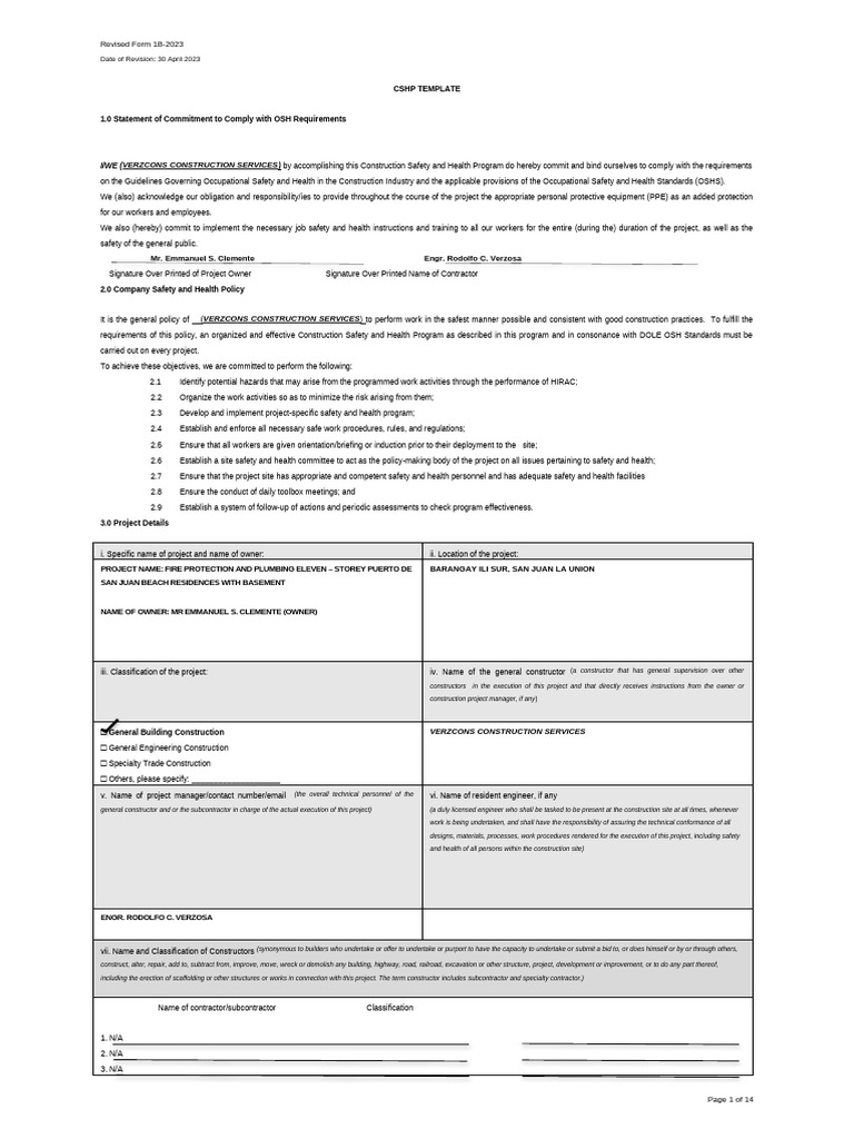 CSHP Verzcons | PDF