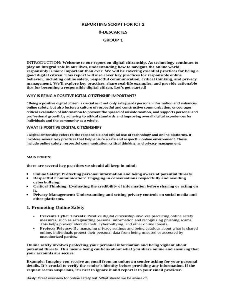 Reporting Script for Ict 2 (3) | PDF