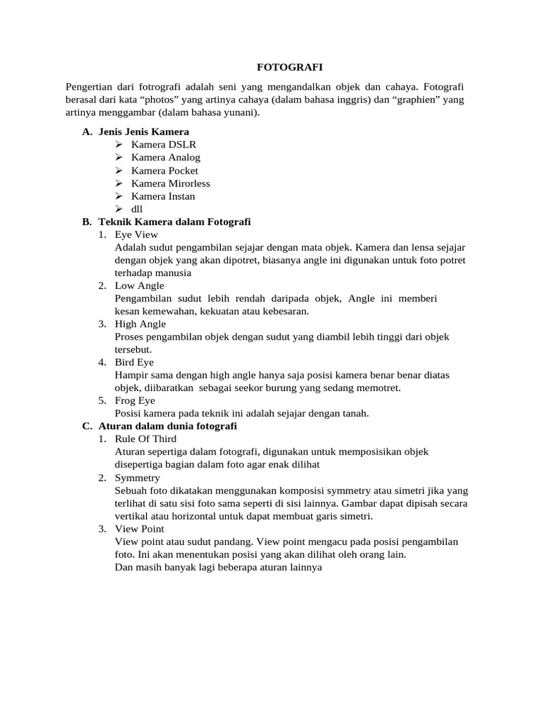 Materi Fotografi Dan Videografi | PDF