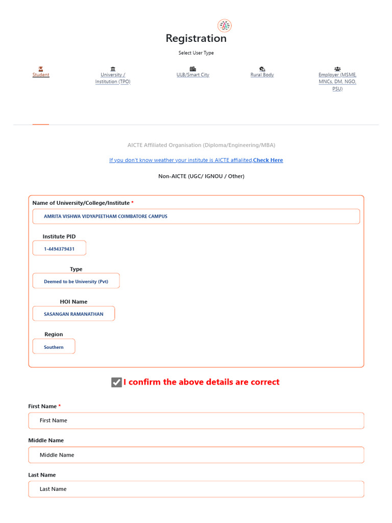 AICTE Internship Enterprise Portal - Learning by Doing. 1 Crore ...