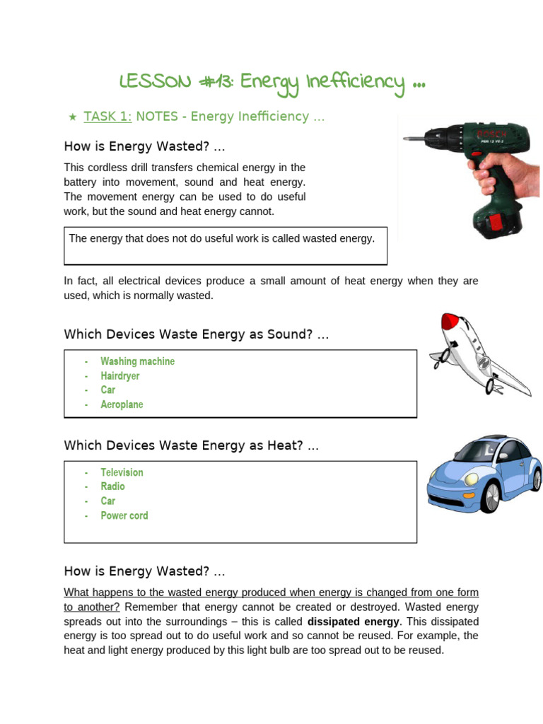 LESSON #13 - Energy Inefficiency | PDF