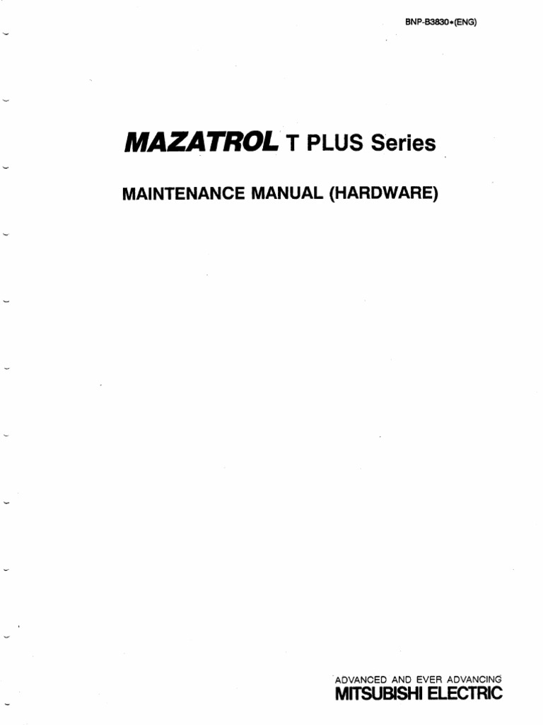 Mazak T-Plus Hardware Maintenance Manual | PDF