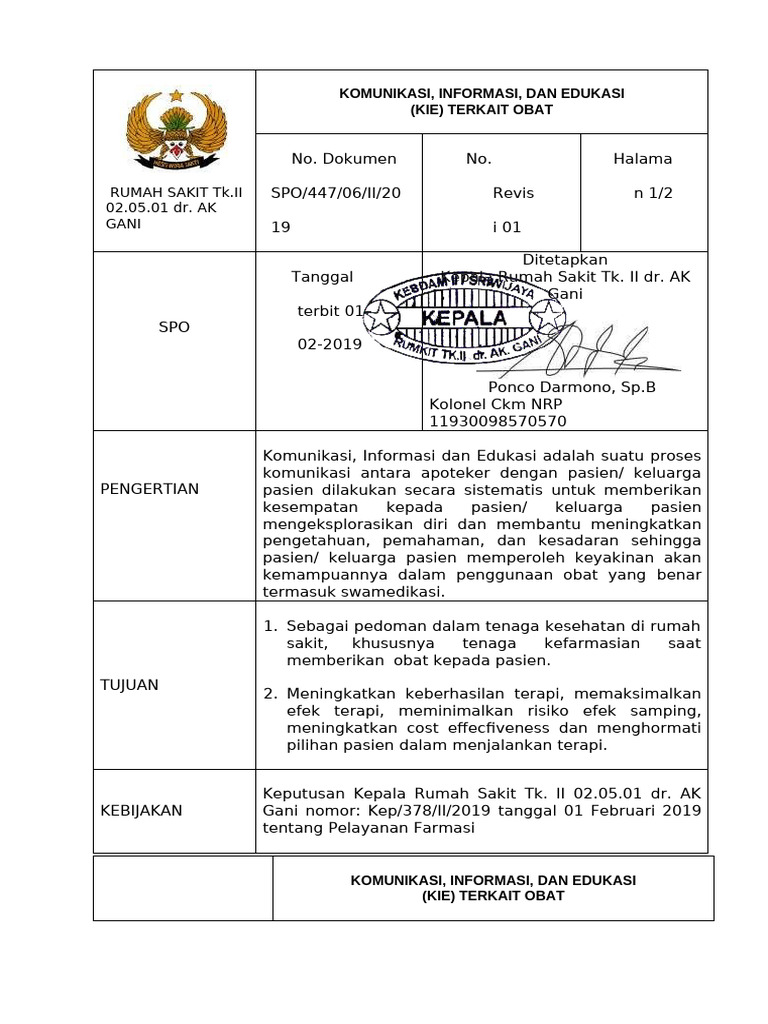 Komunikasi, Informasi Dan Edukasi (KIE) Terkait Obat | PDF