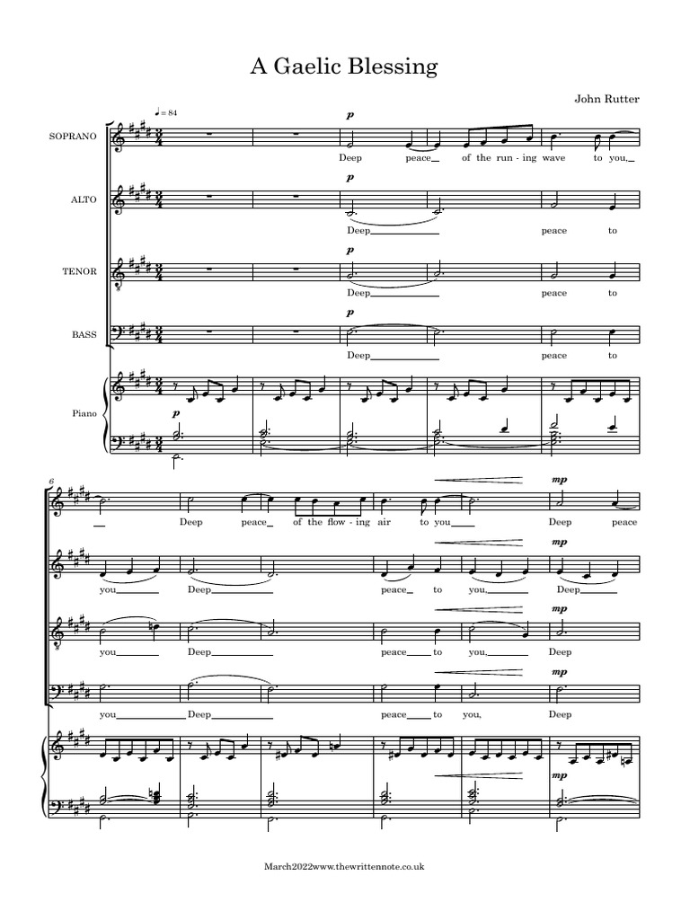A Gaelic Blessing by John Rutter | PDF | Choral Music | Vocal Music