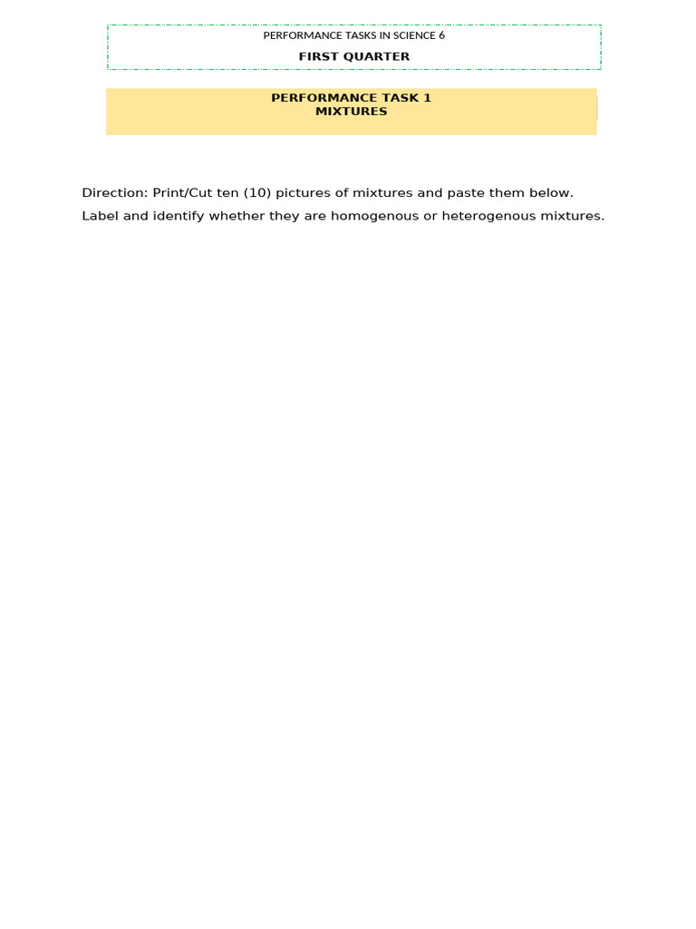 Performance Task Quarter 1 SCIENCE 6 | PDF