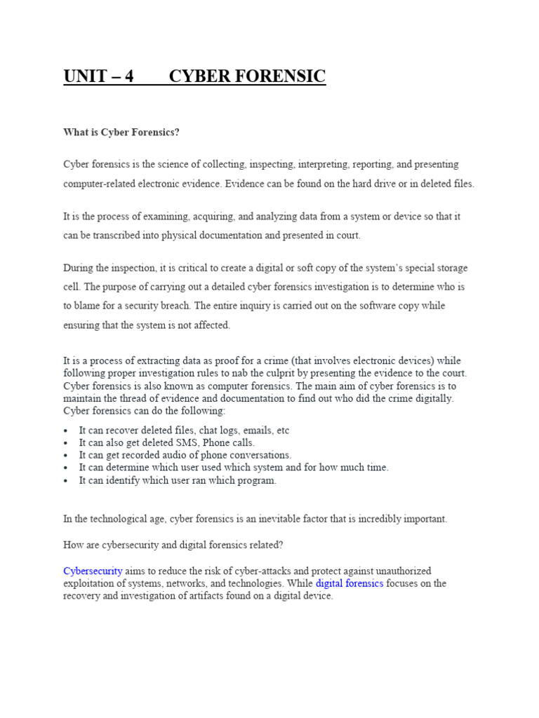 Unit 4 CYBER SECURITY | PDF