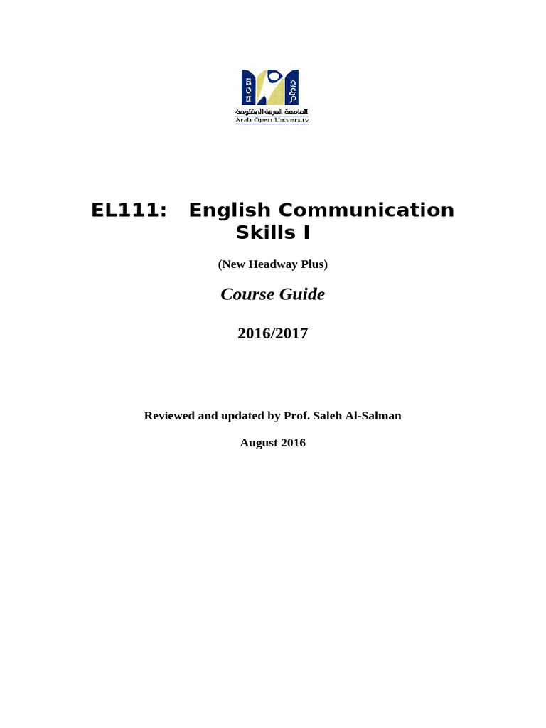 EL111 Course Guide | PDF