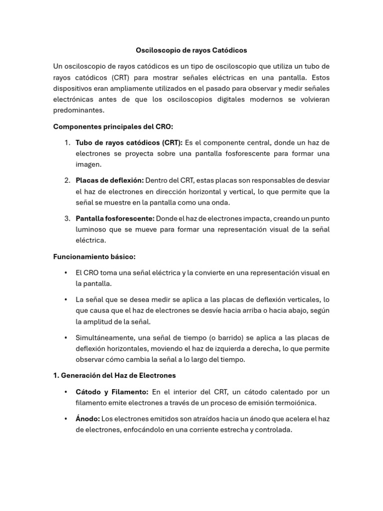 02-Osciloscopio de Rayos Catodicos (T) | PDF