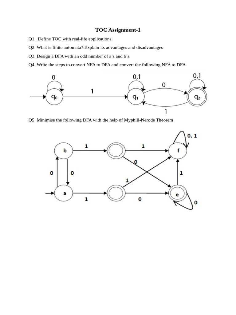 TOC Assignment | PDF | Computers | Technology & Engineering