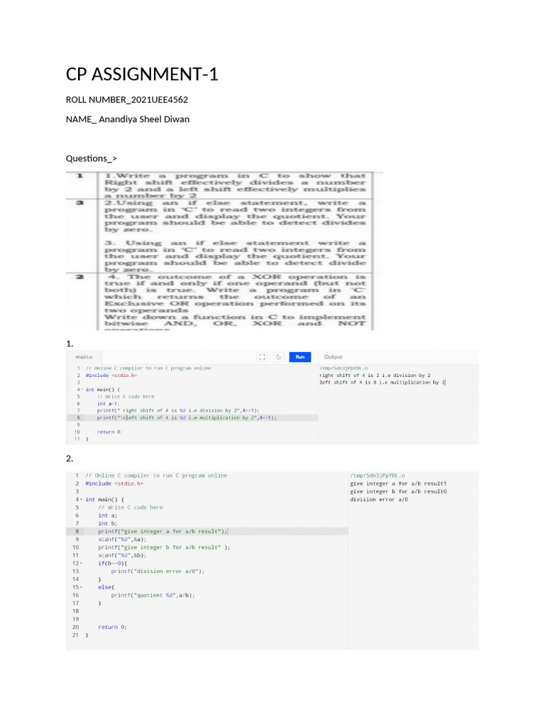 CP ASSIGNMENT-1 | PDF
