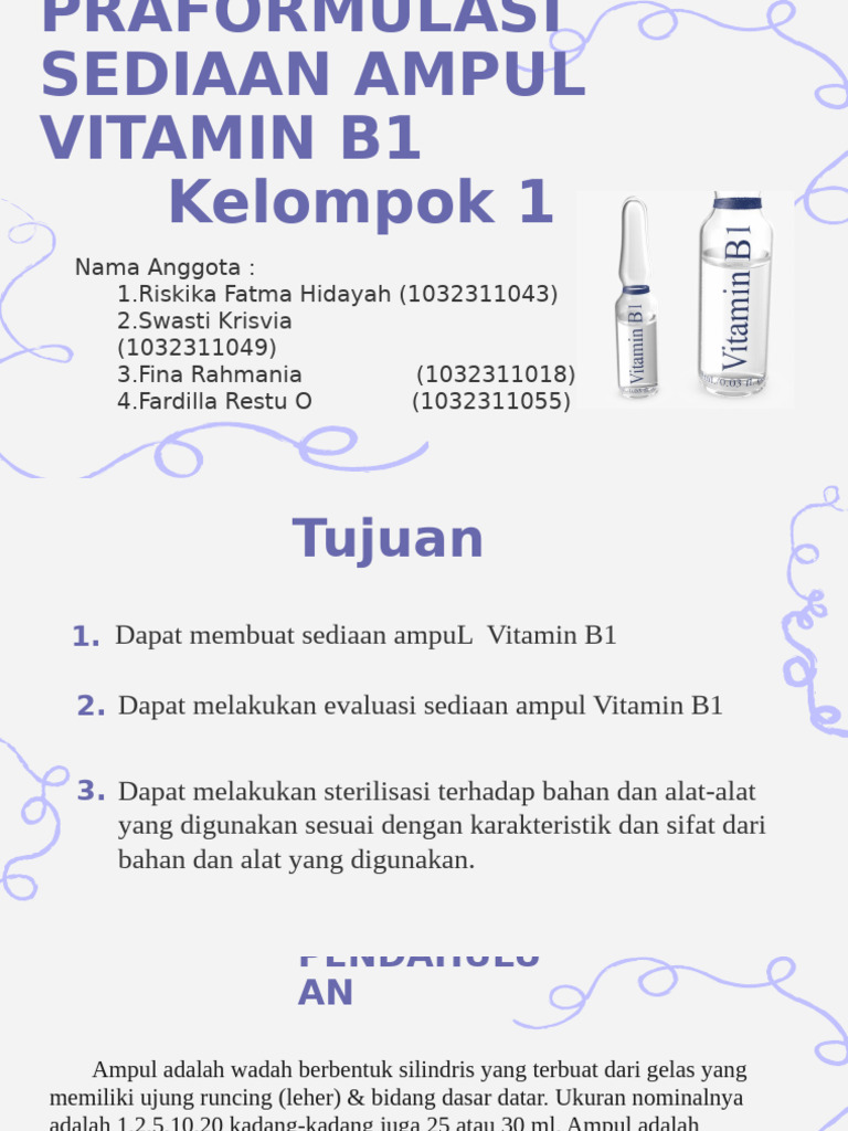 Ampul Vitamin B1 | PDF