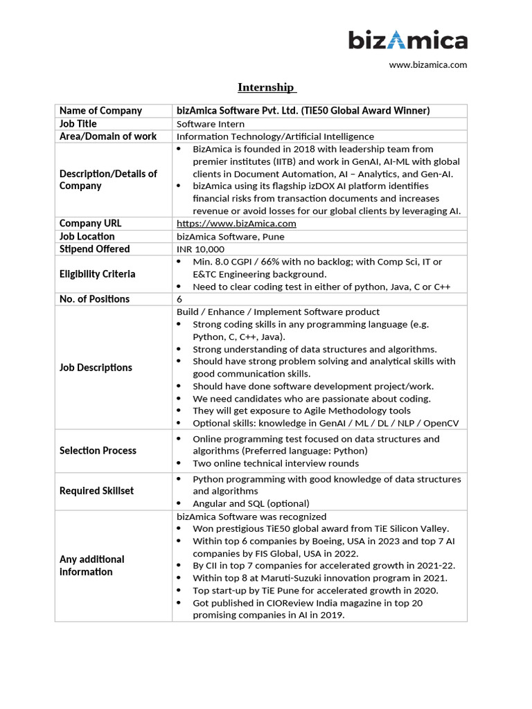 BizAmica MIT JD Format September2024 | PDF