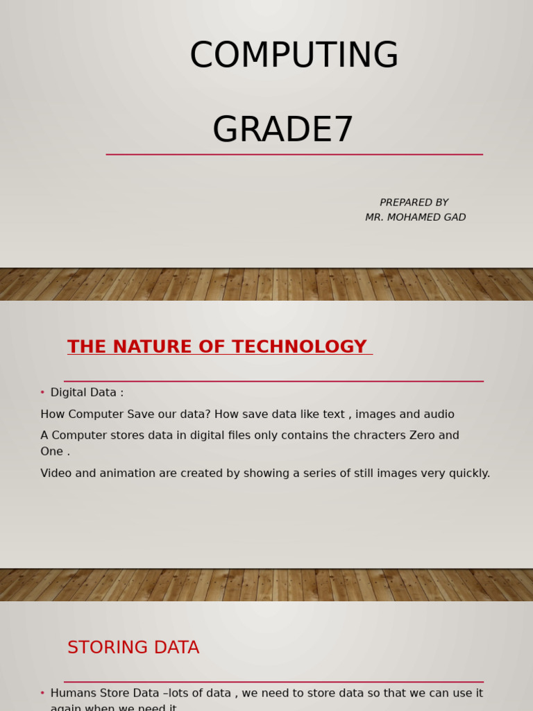 Computing Grade7: Prepared by Mr. Mohamed Gad | PDF | Computing | Computer Science