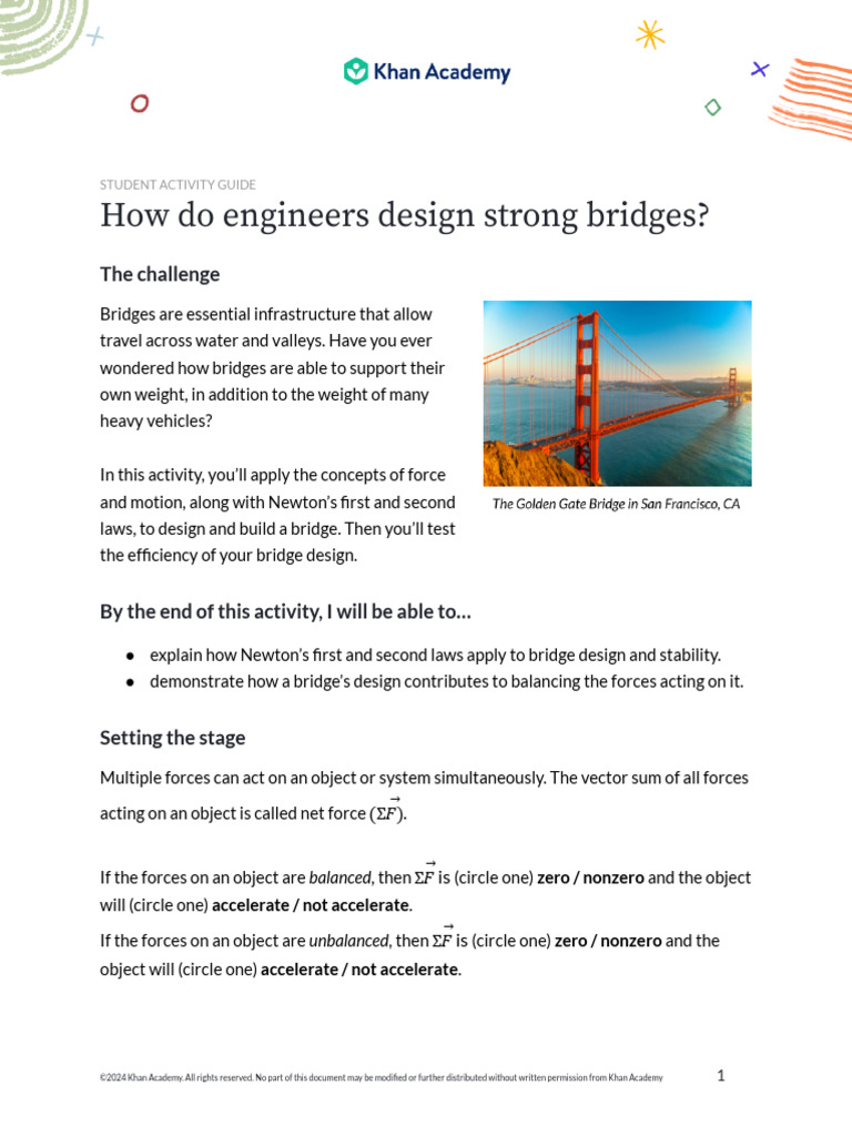 Student Guide - How Do Engineers Design Strong Bridges | PDF