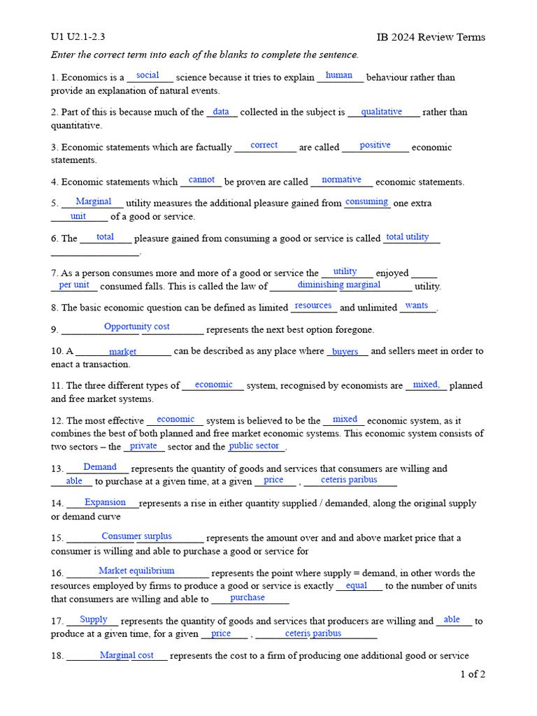 Review Terms 1 | PDF