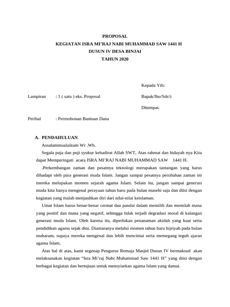 Proposal Isra Mi'Raj | PDF