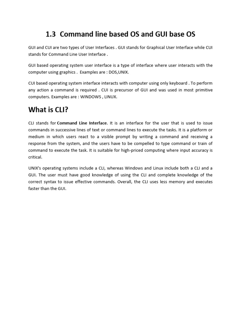 OS-ch1-3-CL and GUI OS | PDF | Graphical User Interfaces | Command Line ...