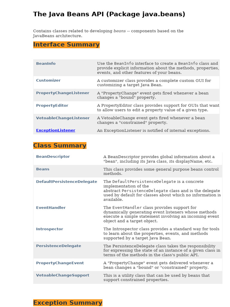 Java Beans | PDF | Class (Computer Programming) | Science & Mathematics