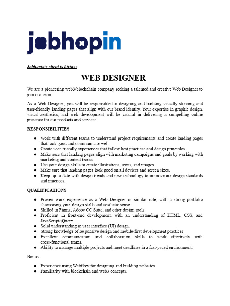 JD.C98 - Web Designer | PDF