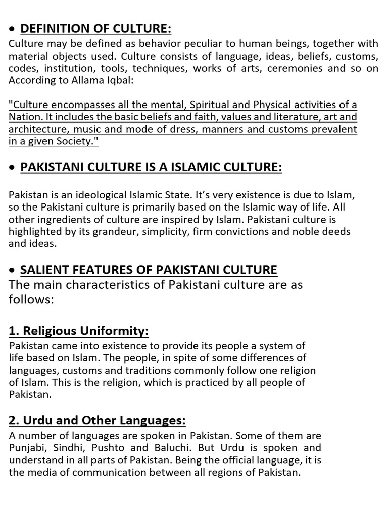 Culture of Pakistan | PDF