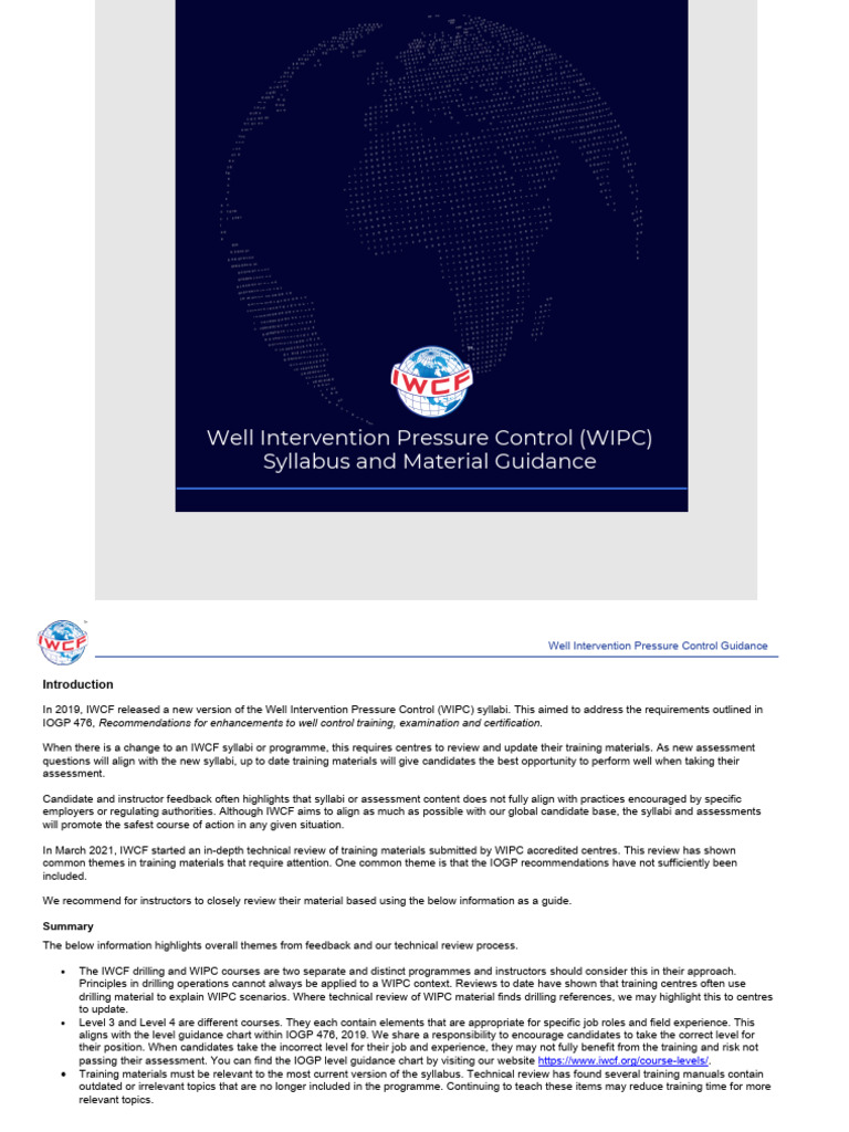 PD 0016 Well Intervention Pressure Control Syllabus and Material ...