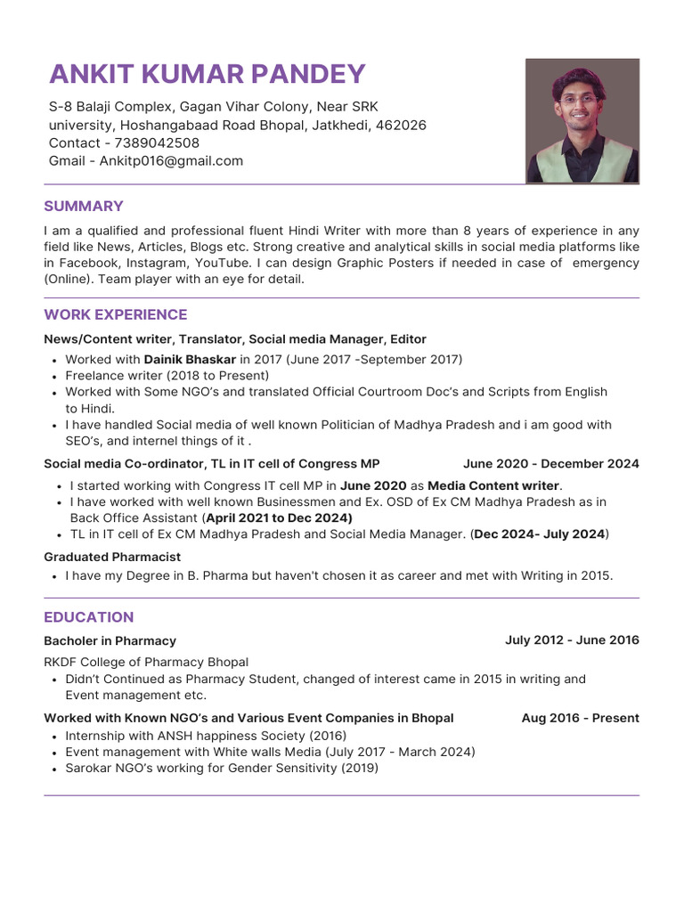 CV Ankit Pandey | PDF