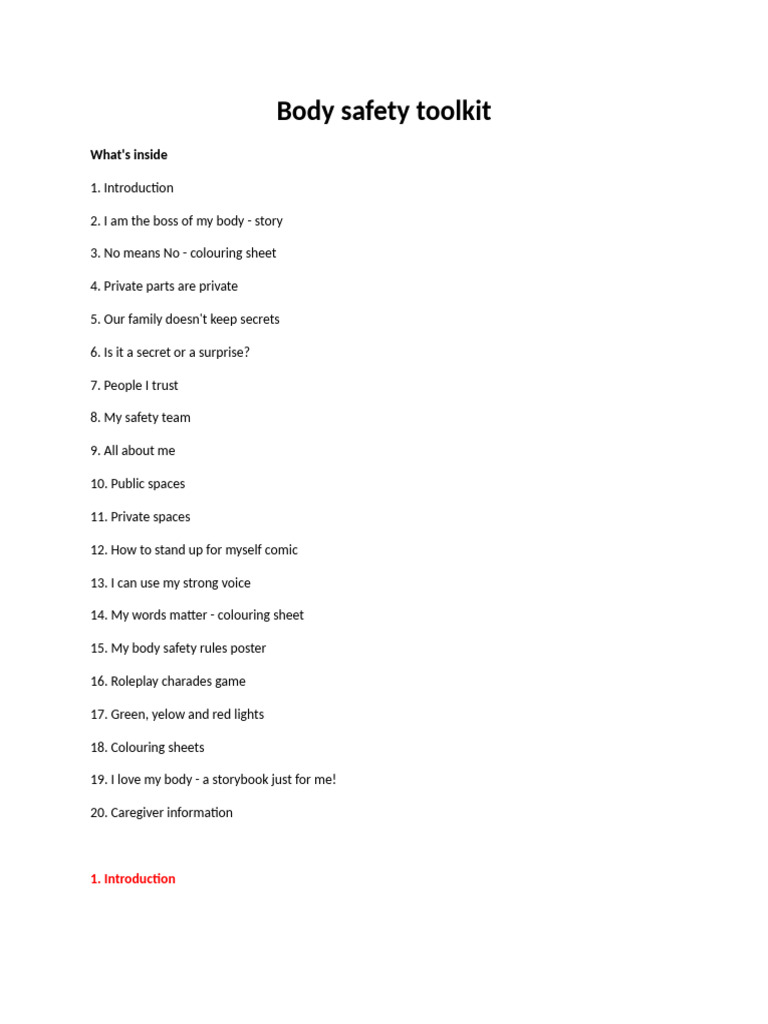 Body Safety toolkit | PDF