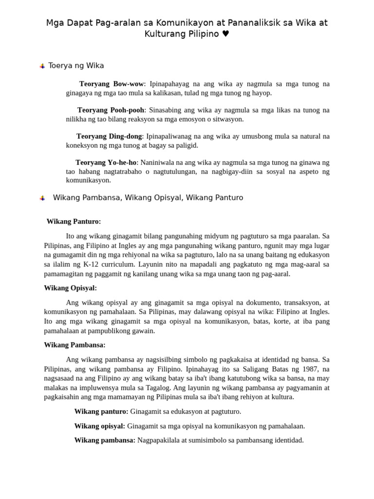 Kompan Reviewer Unang Markahan 2024 2025 | PDF