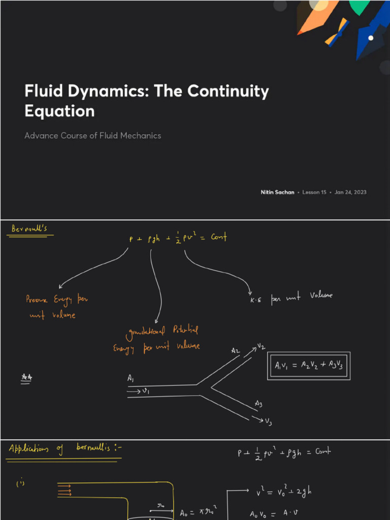 Fluid_Dynamics_The_Continuity_Equation_with_anno | PDF