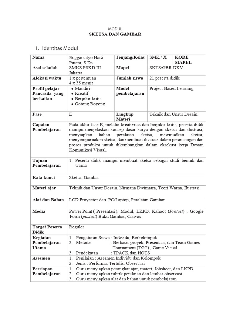 RPP Mapel SKTS & GBR | PDF