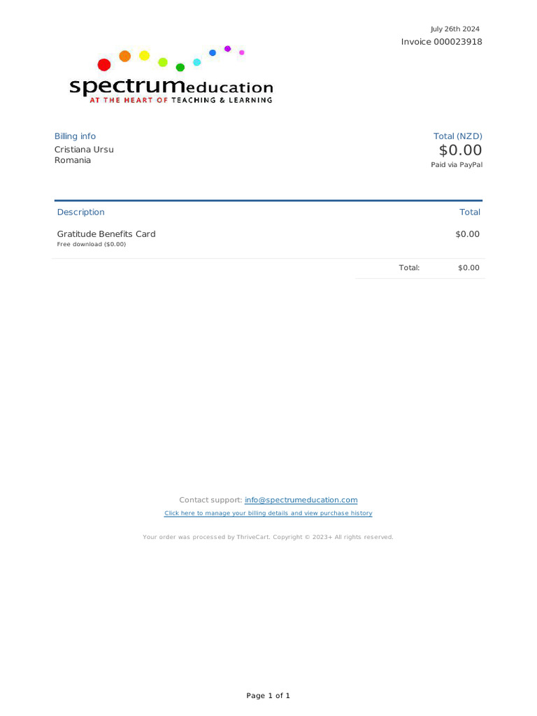 Spectrum Education - Invoice 000023918 | PDF